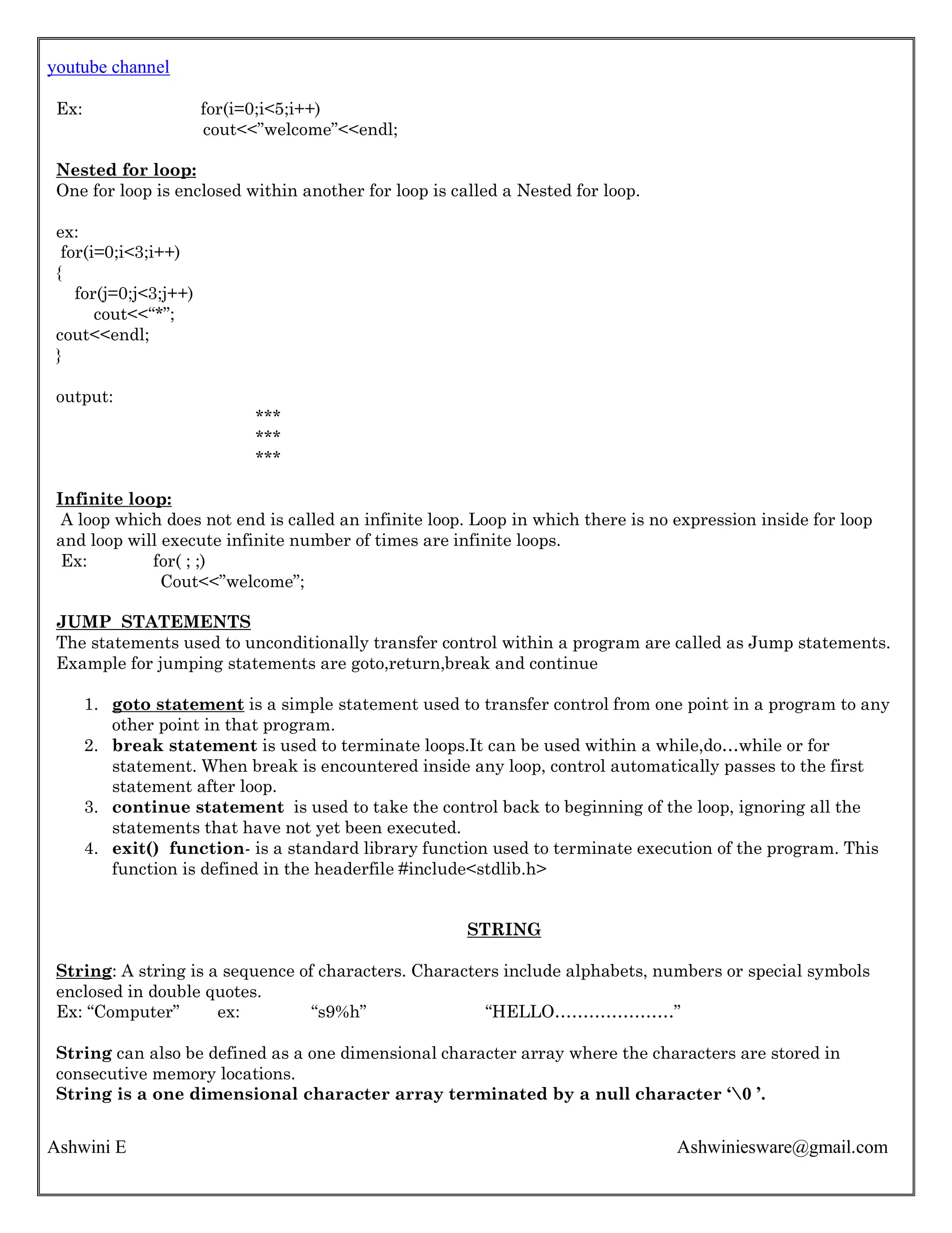 2nd Puc Computer Science Chapter 5 Review Of C Pdf Programming Languages Computing