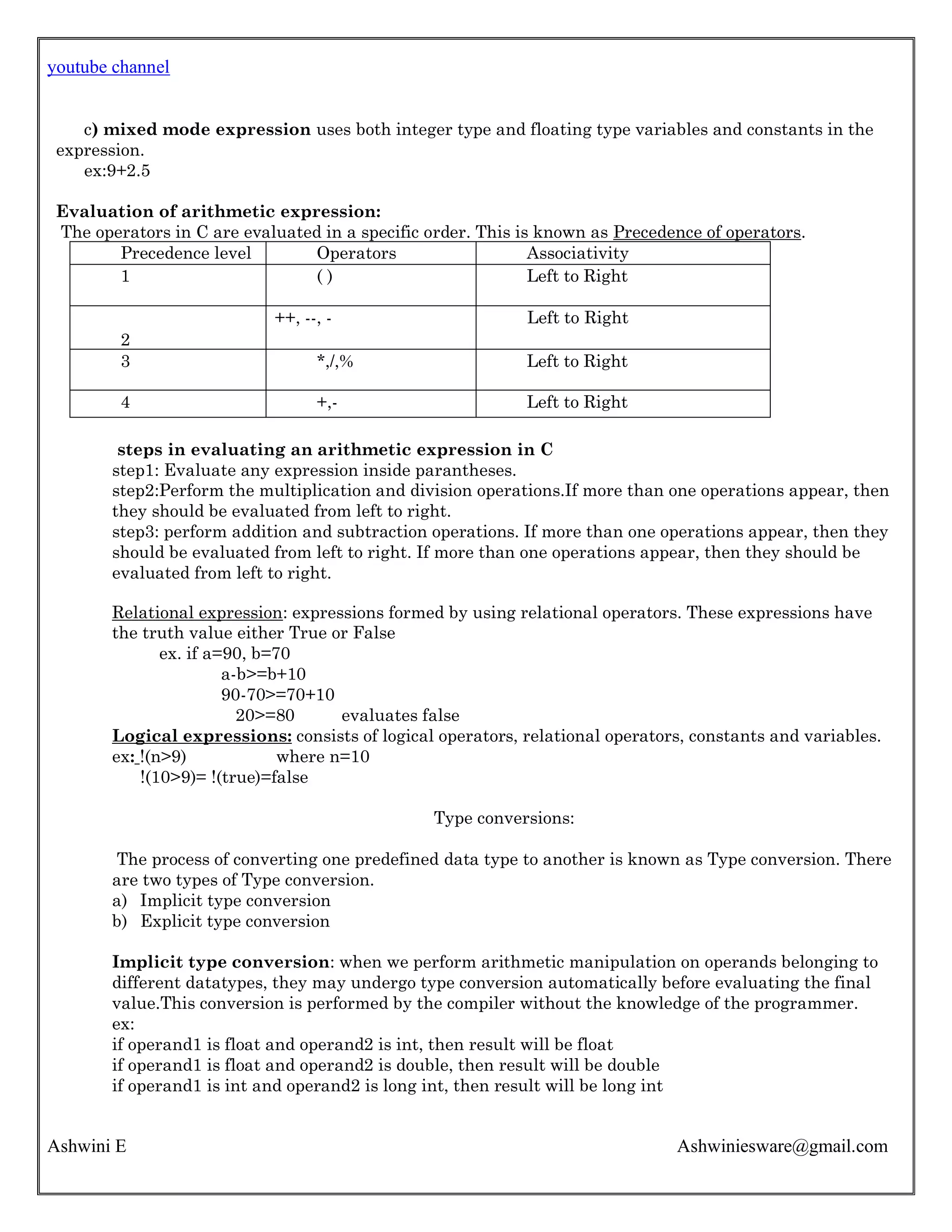 2nd Puc Computer Science Chapter 5 Review Of C Pdf Programming Languages Computing