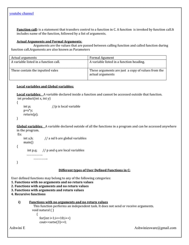2nd Puc Computer Science Chapter 5 Review Of C Pdf Programming Languages Computing