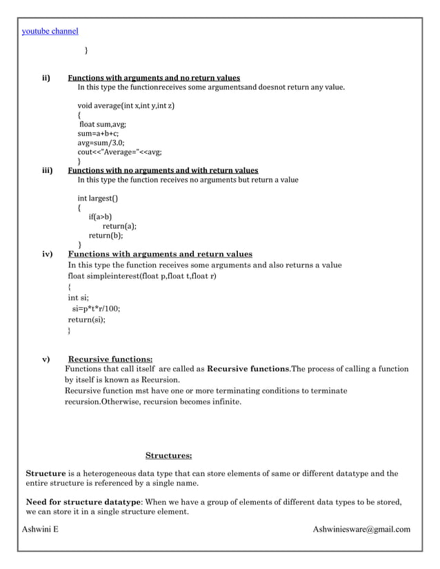 2nd PUC Computer science chapter 5 review of c++ | PDF | Programming Languages | Computing