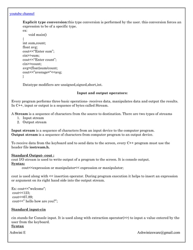 2nd PUC Computer science chapter 5 review of c++ | PDF | Programming ...