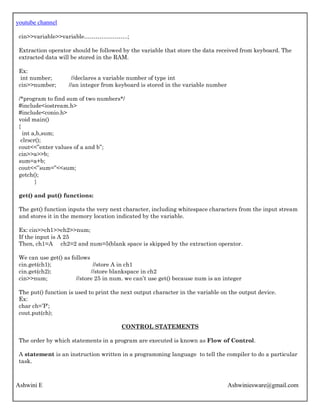 2nd PUC Computer science chapter 5 review of c++ | PDF