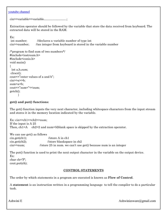 2nd Puc Computer Science Chapter 5 Review Of C Pdf Programming Languages Computing