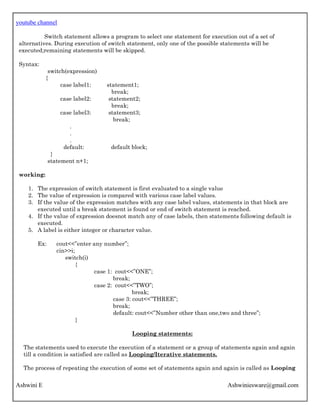 2nd PUC Computer science chapter 5 review of c++ | PDF
