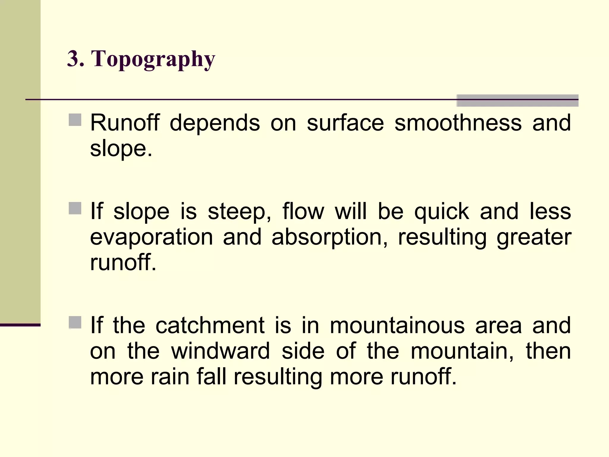 Hydrology (Runoff and factors affecting Run off) | PPT