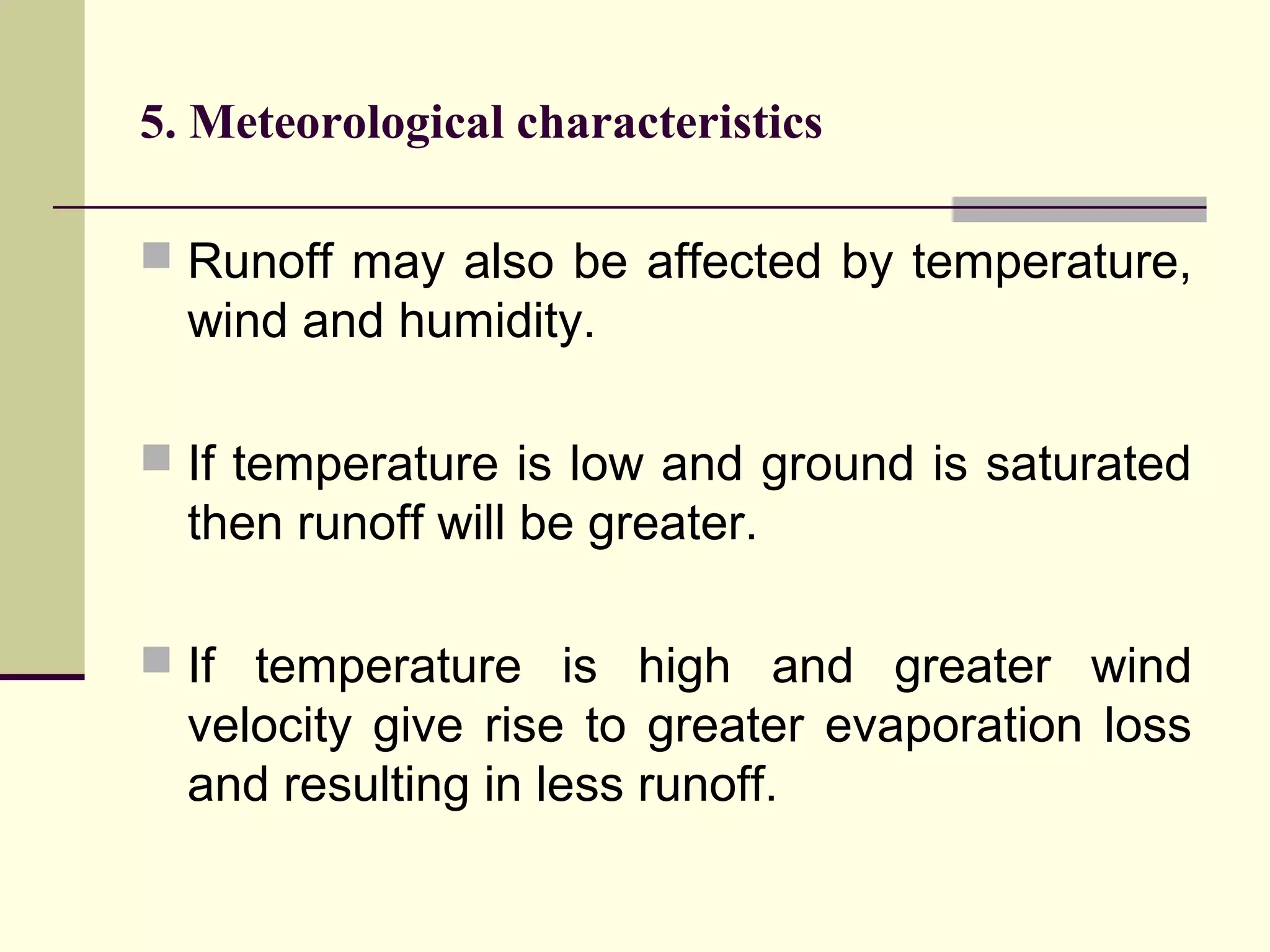 Hydrology (Runoff and factors affecting Run off) | PPT