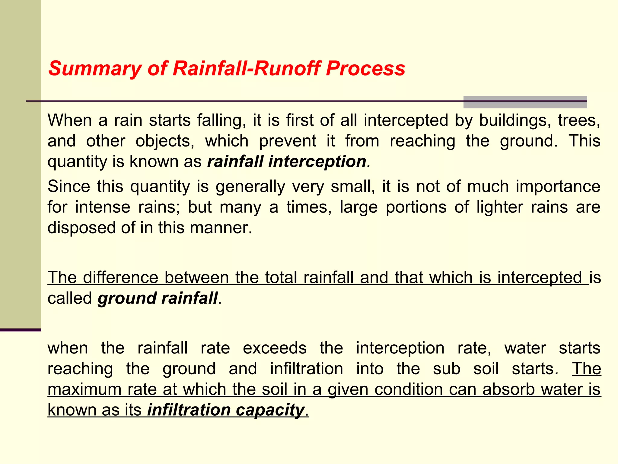 Hydrology (Runoff and factors affecting Run off) | PPT