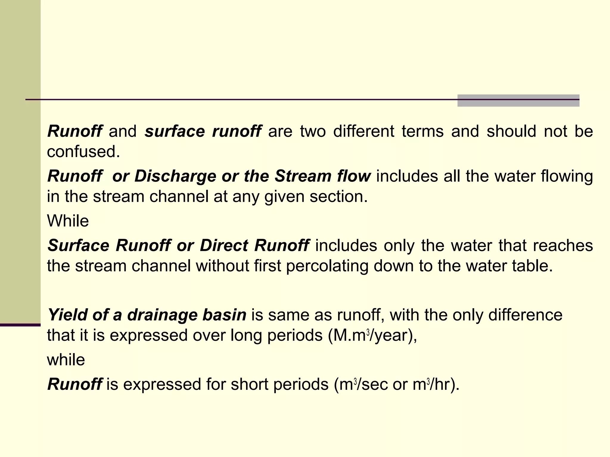 Hydrology (Runoff and factors affecting Run off) | PPT
