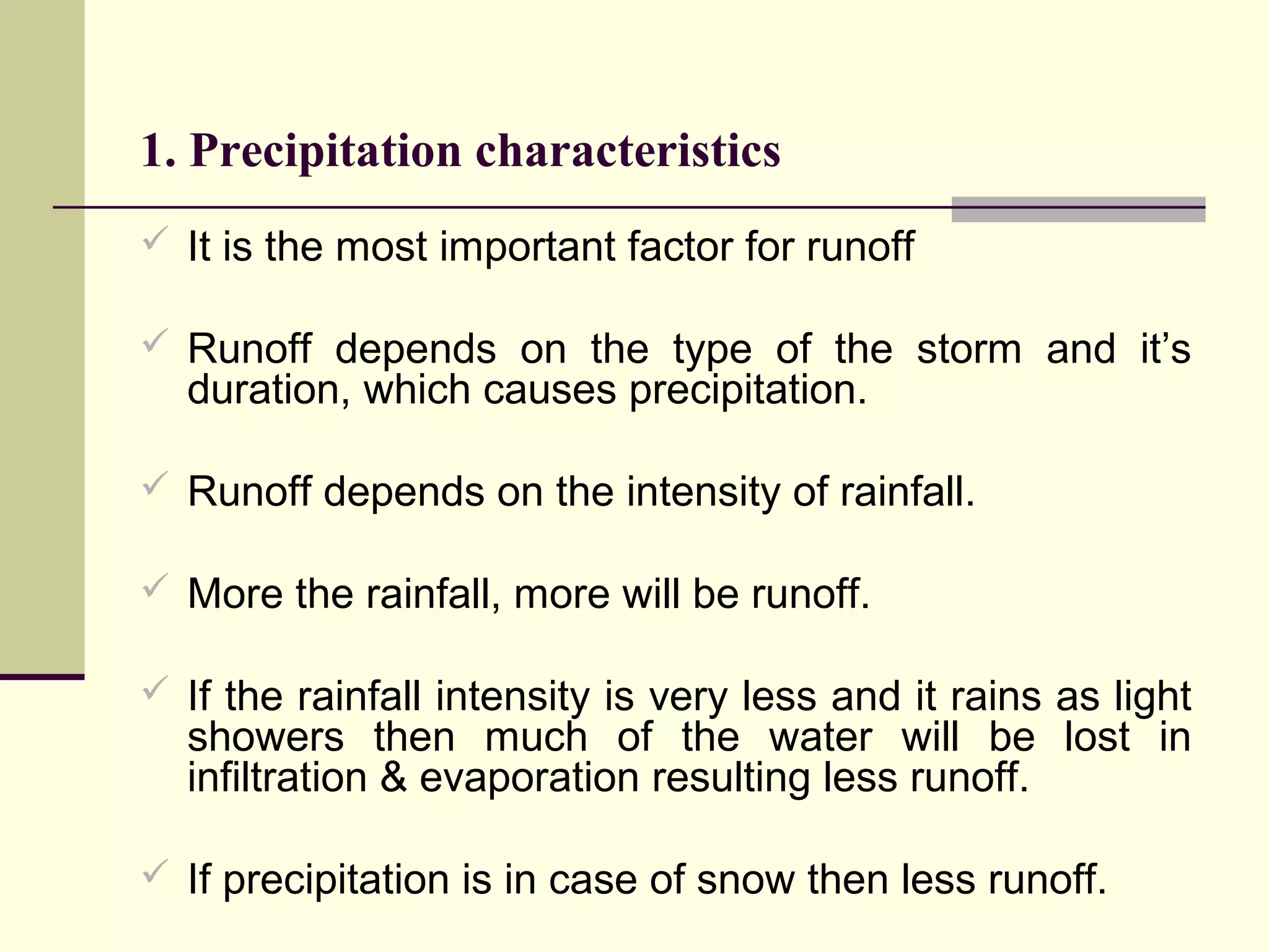 Hydrology (Runoff and factors affecting Run off) | PPT