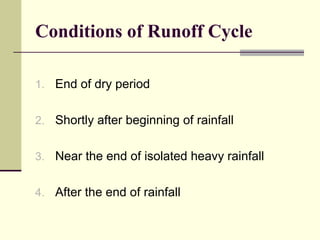 Hydrology (Runoff and factors affecting Run off) | PPT