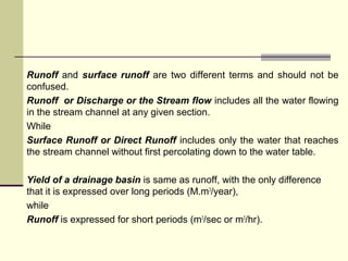 Hydrology (Runoff and factors affecting Run off) | PPT
