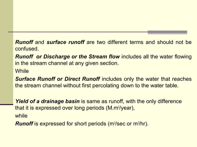 Hydrology (Runoff and factors affecting Run off) | PPT