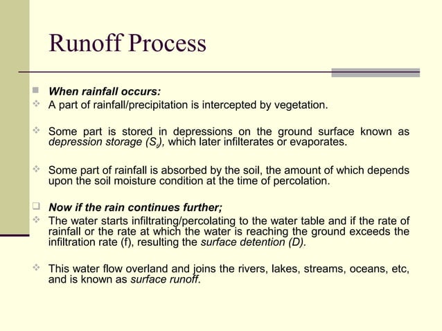 Hydrology (Runoff and factors affecting Run off) | PPT