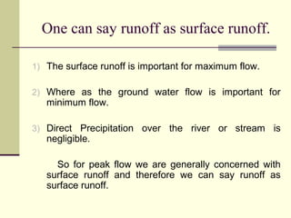 Hydrology (Runoff and factors affecting Run off) | PPT