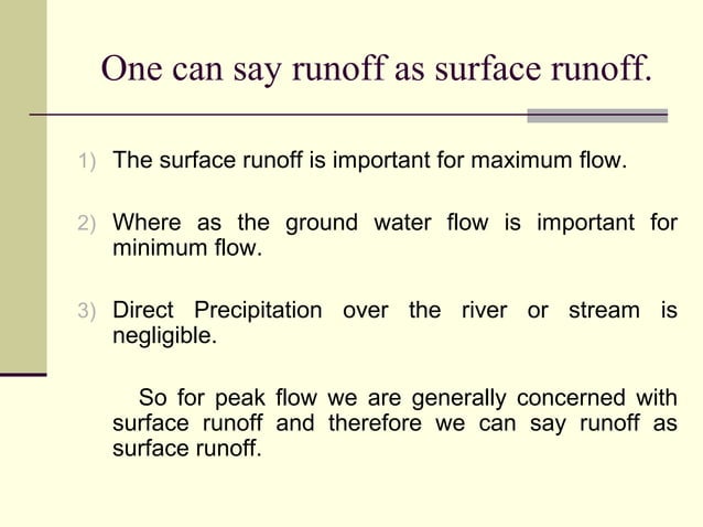 Hydrology (Runoff and factors affecting Run off) | PPT