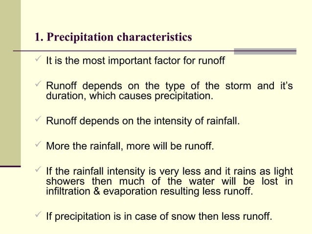 Hydrology (Runoff and factors affecting Run off) | PPT