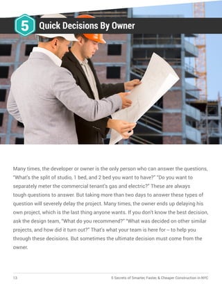 5 Secrets of Smarter, Faster, & Cheaper Construction In NYC | PDF