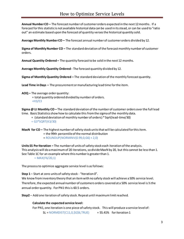 5 service level optimization | DOCX | Business | Business and Finance