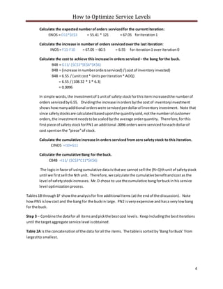 5 service level optimization | DOCX | Business | Business and Finance