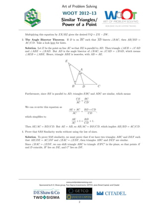 5 similar+triangles%26 power+of+a+point+%28solutions%29 | PDF