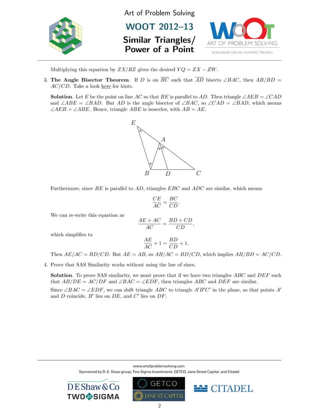 5 similar+triangles%26 power+of+a+point+%28solutions%29 | PDF