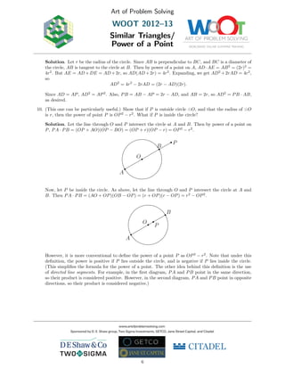 5 similar+triangles%26 power+of+a+point+%28solutions%29 | PDF