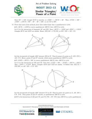5 similar+triangles%26 power+of+a+point+%28solutions%29 | PDF