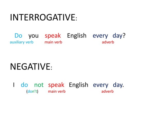 5 simple present interrogative and negative forms | PPTX
