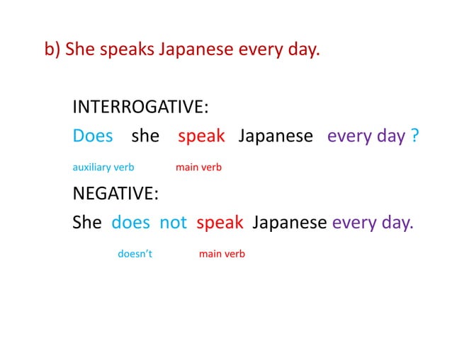 5 simple present interrogative and negative forms | PPTX