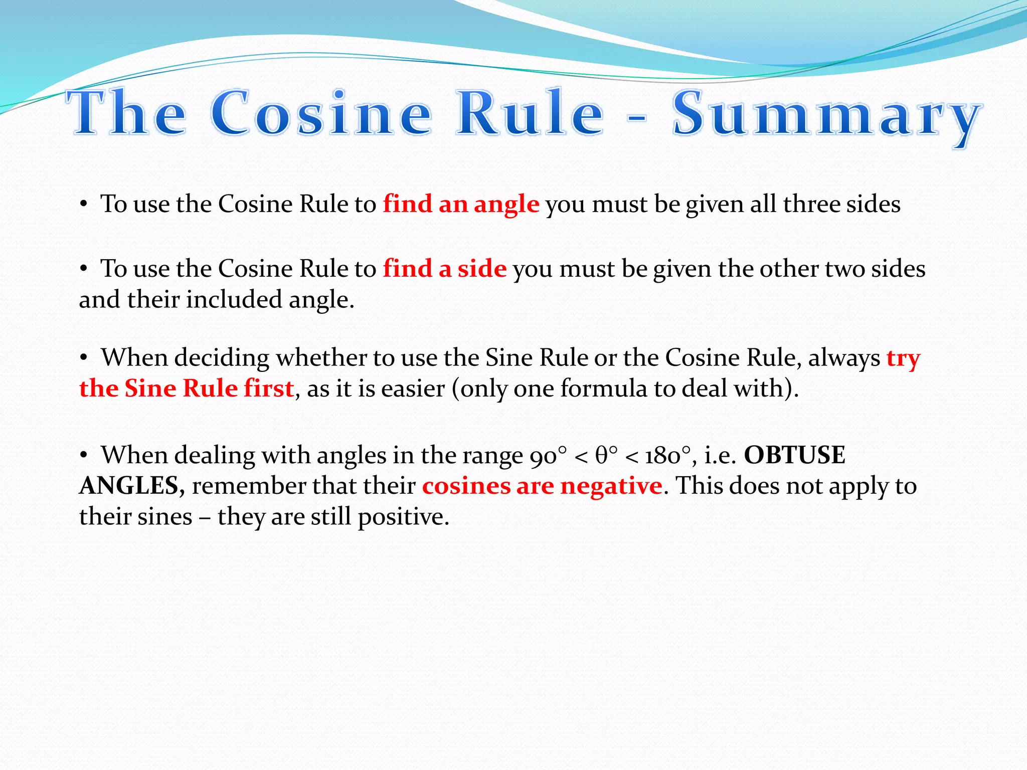 sine and cosine rule | PPTX