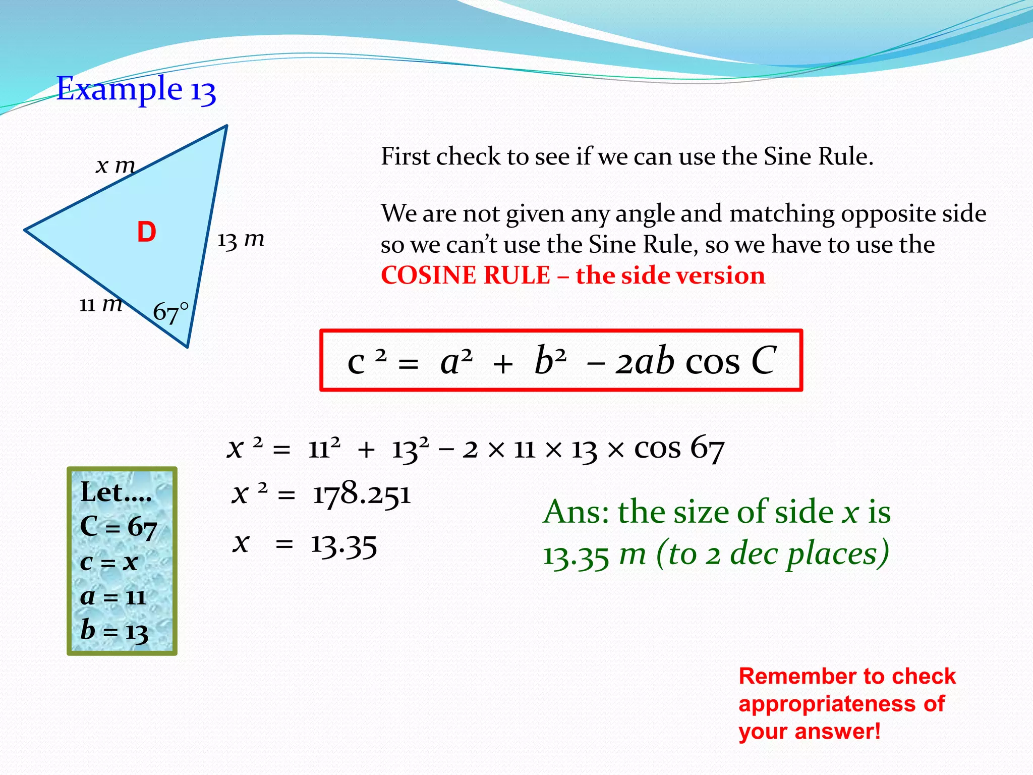 sine and cosine rule | PPTX