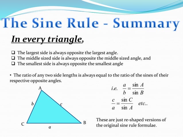 sine and cosine rule | PPTX | Science