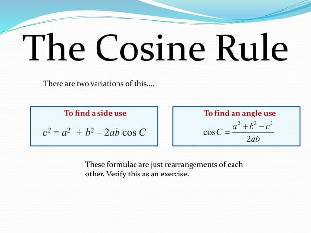 sine and cosine rule | PPTX | Science