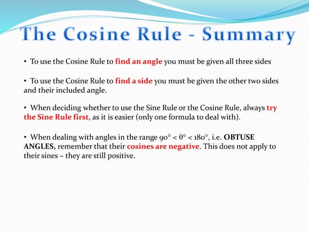 sine and cosine rule | PPTX | Science