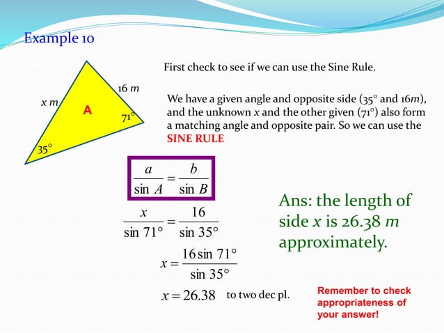 sine and cosine rule | PPTX | Science