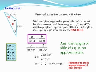 sine and cosine rule | PPTX