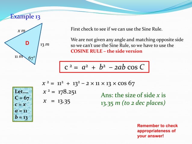 sine and cosine rule | PPTX | Science