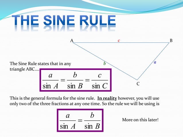 sine and cosine rule | PPTX | Science