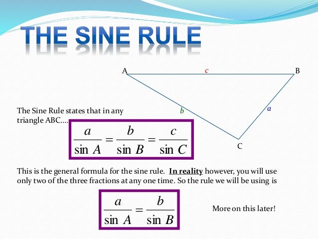 sine and cosine rule