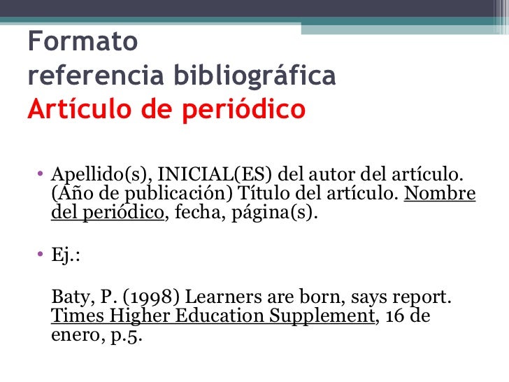 Ejemplos De Referencias Bibliograficas Apa De Periodicos - Descargar Pdf