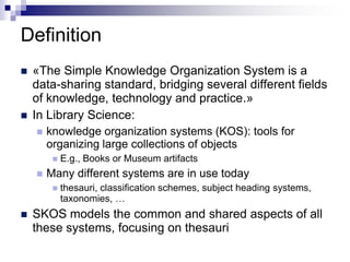 Introduction to SKOS - Simple Knowledge Organization System | PDF