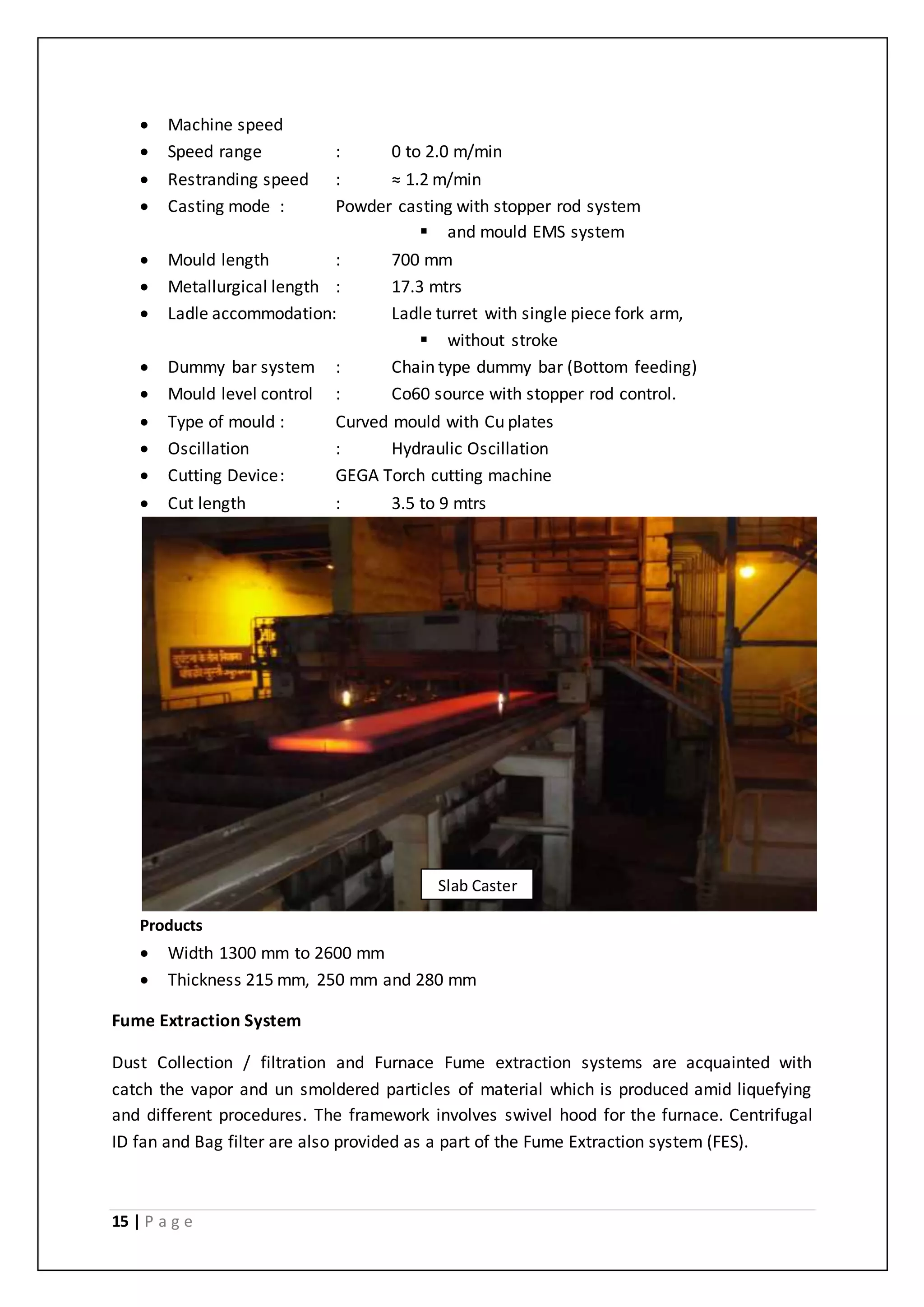Industrial Training Report on Steel Melting Shop(SMS) | DOCX