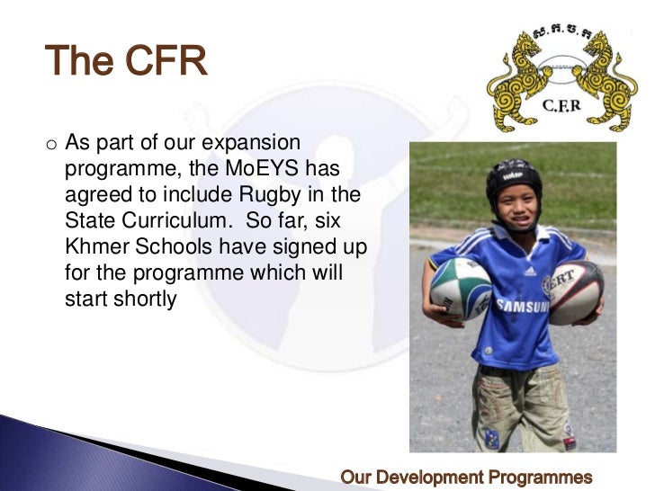 Presentation by Mr.James Sterling, The Cambodian Federation of Rugby