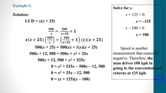 5 Solving Quadratic Equations And Rational Algebraic Equations Pptx