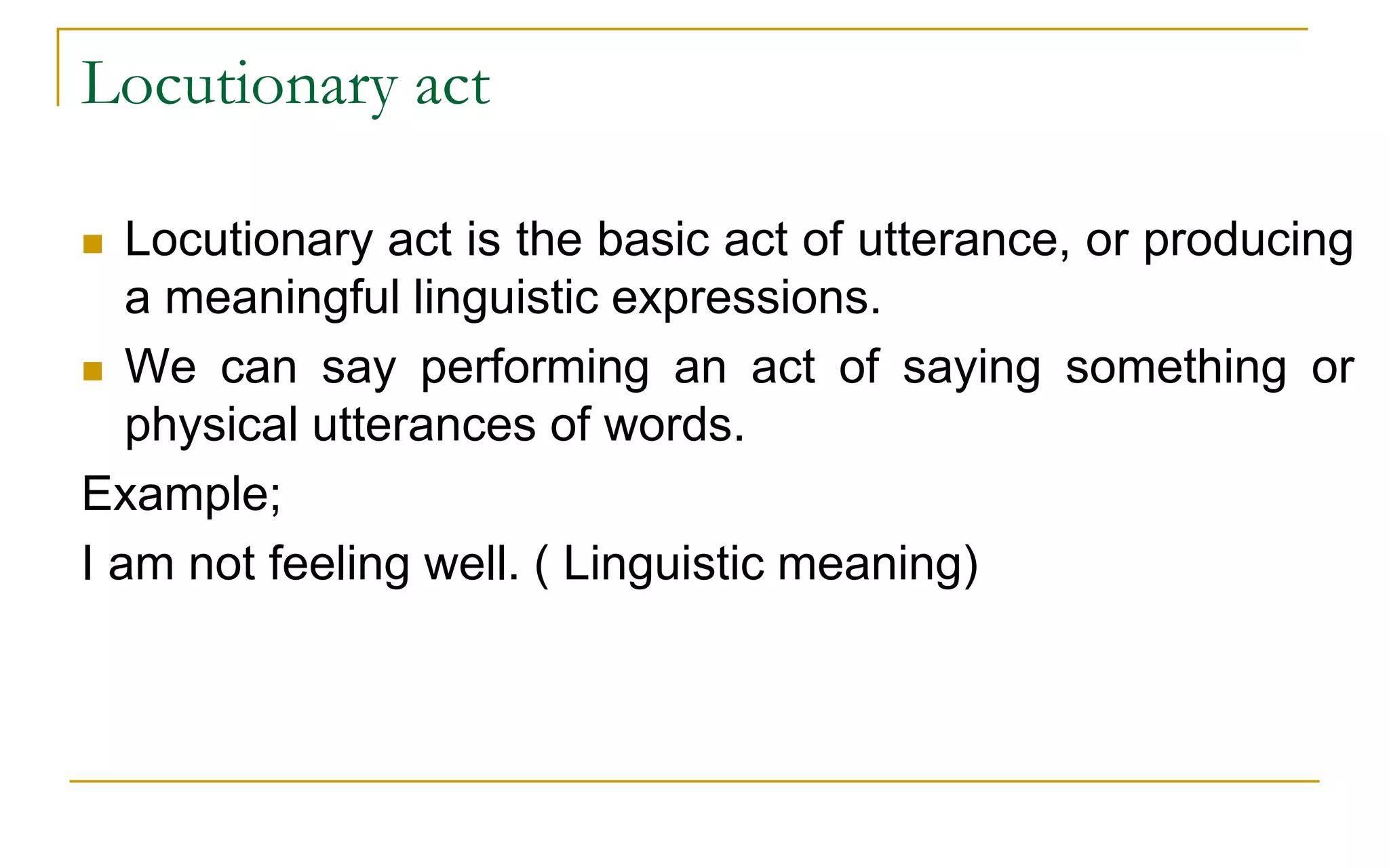 Speech act theory | PPTX