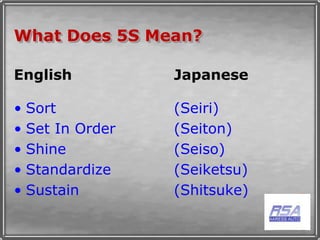 5-S Ppt.ppt for 5-s, daily work management | PPT