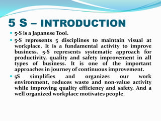 5 s presentation dated 13 sept | PPT