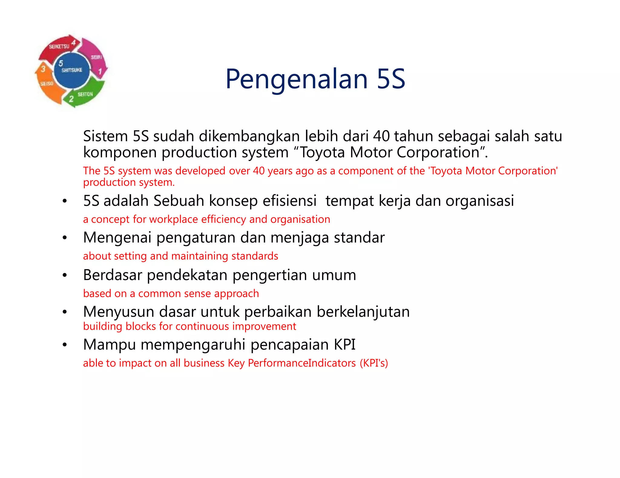 PELATIHAN IMPLEMENTASI 5S UNTUK PERUSAHAAN | PDF