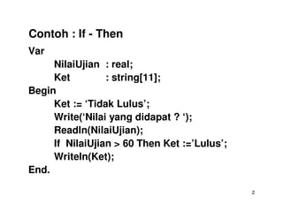 5. struktur kontrol if, select case | PPT