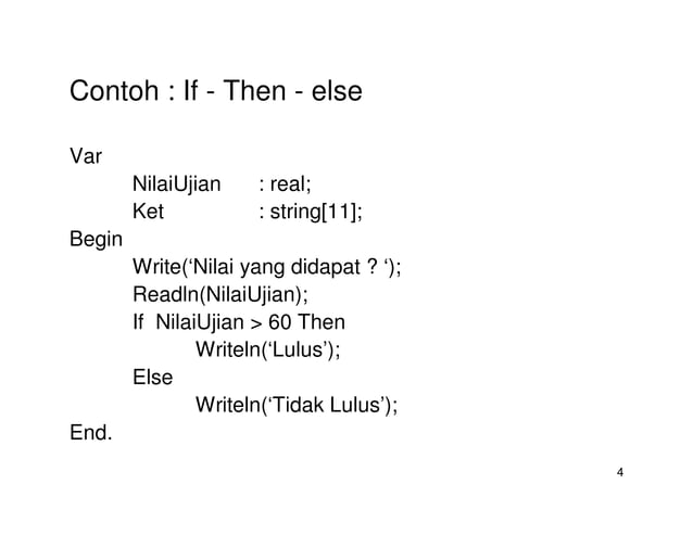 5. struktur kontrol if, select case | PPT
